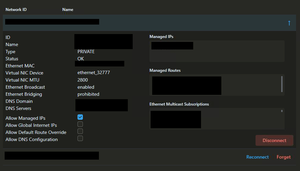 ZeroTier 1.8.6 - missing options in GUI - Community Support - ZeroTier Discussions