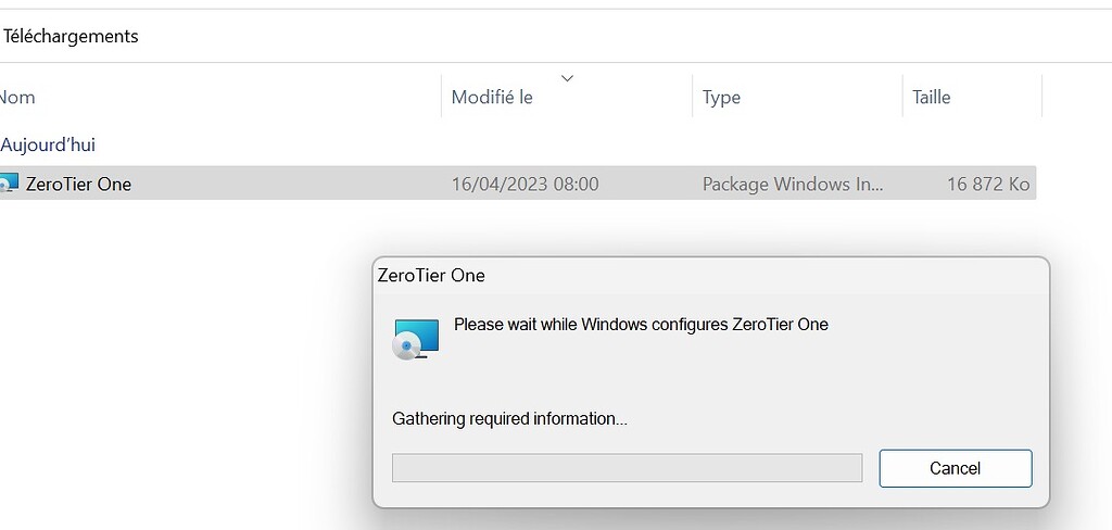 Unable to install client on W11 (updated) - Windows - ZeroTier Discussions