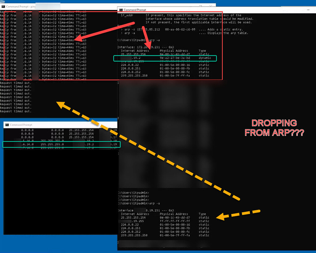 ARP drops and returns? - intermittent connectivity - Windows - ZeroTier ...